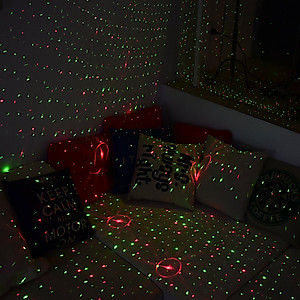 ELEOPTION Christmas Projector Light Indoor Outdoor, Moving Star Starry Light Show Projector Led for Home Halloween Christmas Party Wedding Landscape Garden Tree (Starry Red&Green)