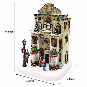 MOMENTS IN TIME 11" H Resin Christmas Village Building, Frosty's Fine Jewelry Shop with LED Lights and Christmas Music - Power Adapter (Included)
