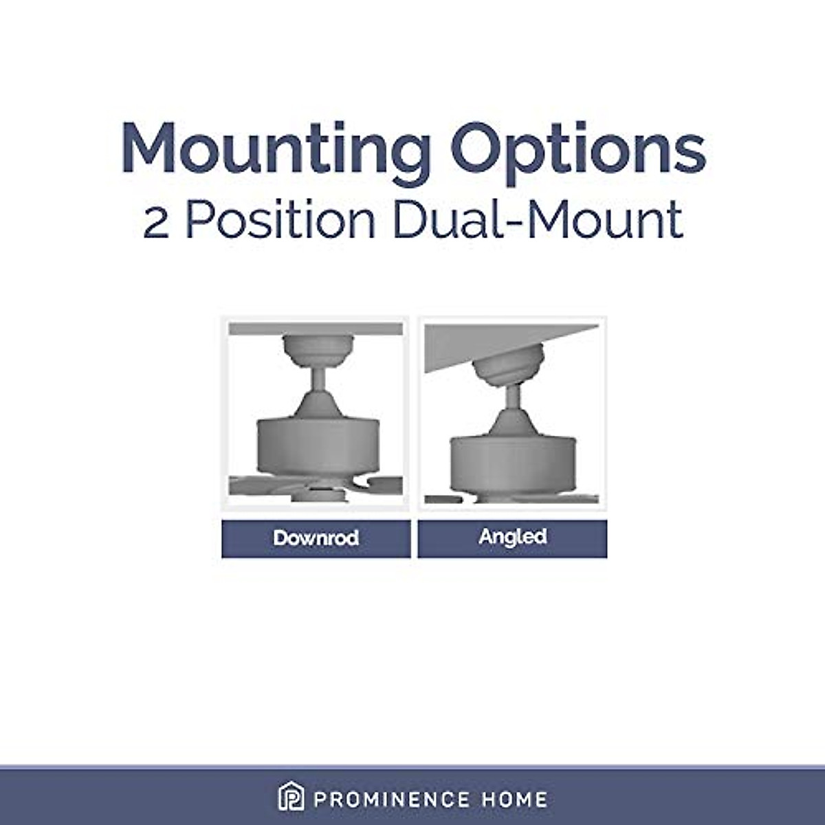 Prominence Home 51639-01 Potomac Smart Ceiling Fan and Remote, 52, Matte Black