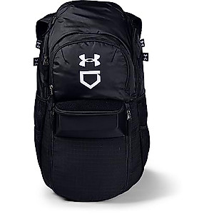 Under Armour mens Yard Baseball Backpack , Black (001)/White , One Size