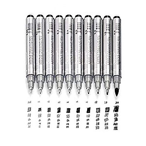 Fhyhej Black Precision Micro Line Pens,Ultra Fine Point Drawing Pen Set, Anti-Bleed Waterproof Archival Ink, Artist Illustration, Technical Drawing, Technical,Drawing,Office Writing,10/Set (Black)