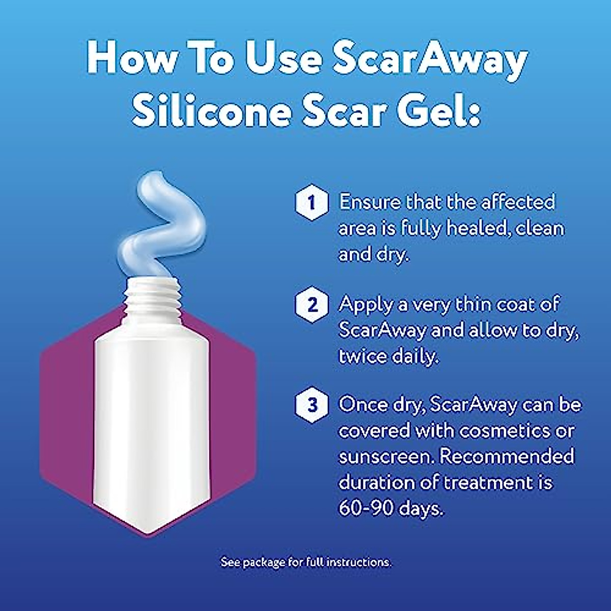ScarAway Silicone Scar Gel, Helps Improve Size, Color & Texture of Hypertrophic & Keloid Scars from Injury, Burns & Surgery, Water Resistant, 10g (0.35 Oz)