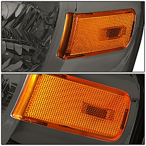 Pair of Smoked Housing Amber Corner Headlight Lamps Kit Compatible with Ford Expedition U324 07-14