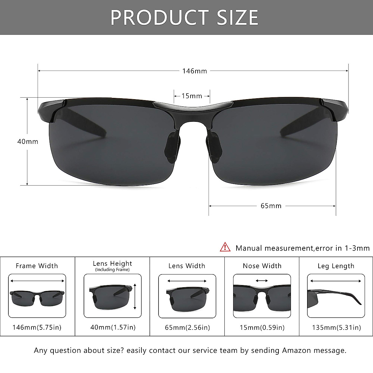 SUNGAIT Men's HD Polarized Sunglasses for Driving Fishing Cycling Running Metal Frame UV400 (Gunmetal, Gray) 8177QKH