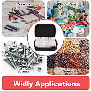 NIFUYOP Photo Storage Box 4x6 with Hard Carying Case, 9 Inner Photo Organizers and Storage, Transparent Plastic Photo Storage Containers, Picture Organizers Boxes, Photo and Craft Keeper Storage Box