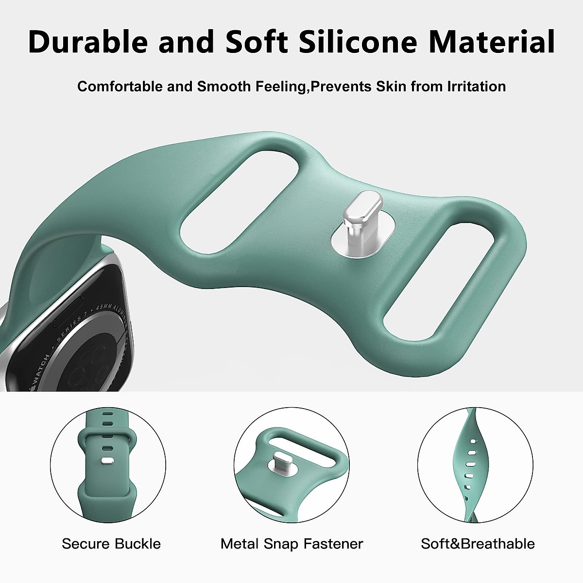 6 Pack Sport Bands Compatible with Apple Watch Band 38mm 40mm 41mm 42mm 44mm 45mm 49mm,Soft Silicone Waterproof Strap for iWatch Ultra/Ultra 2,Series 9 8 7 6 5 4 3 2 1 SE Women Men