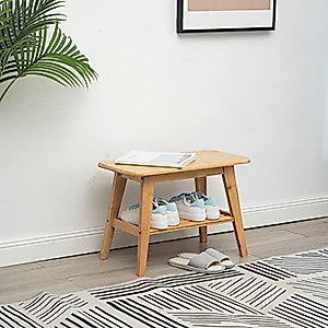 WILK Bamboo Shoe Rack for Entryway, Shoe & Entryway Bench, 2-Tier Shoe Cabinet