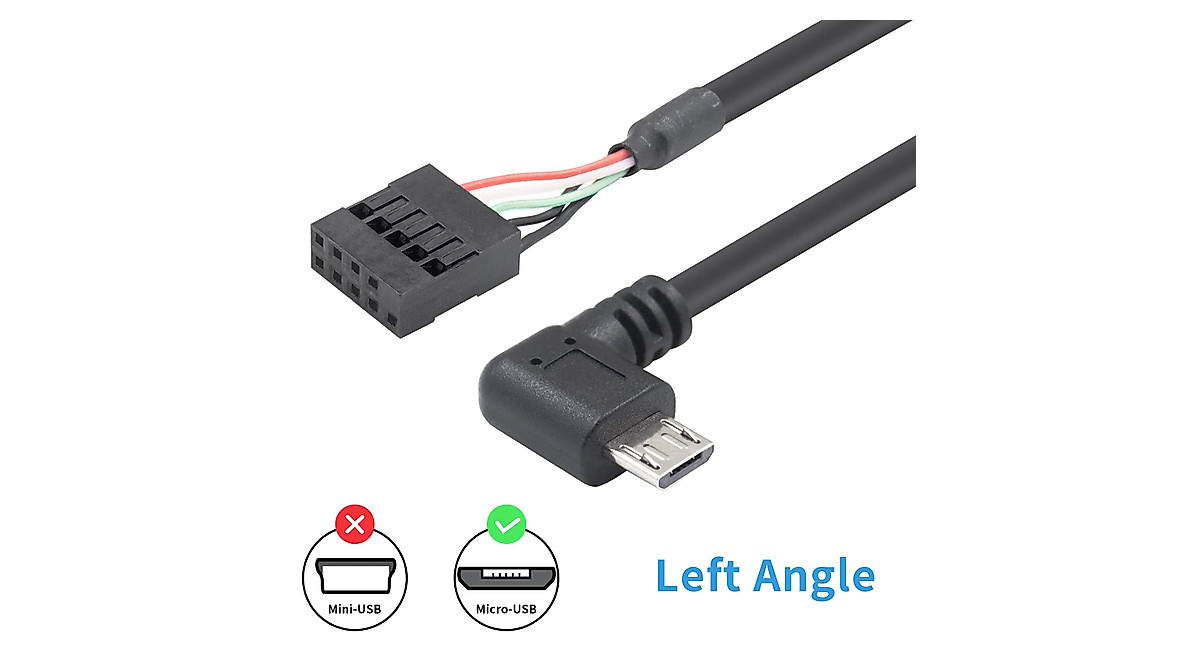 Duttek Micro USB to Motherboard Header Cable - 2-Pack