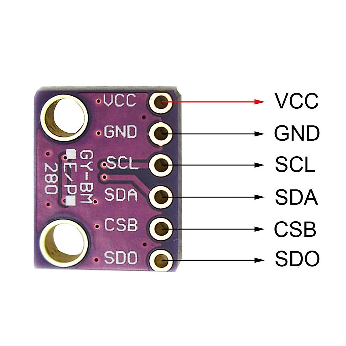 BME280 3.3V Barometric Pressure Sensor Atmospheric Temperature Humidity Sensor Module I2C SPI Breakout Board for Arduino Weather Navigation GPS Monitor (Pack of 2)