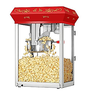 Countertop Movie Night Popcorn Popper Machine-Makes Approx. 3 Gallons Per Batch- by Superior Popcorn Company- (8 oz., Red)