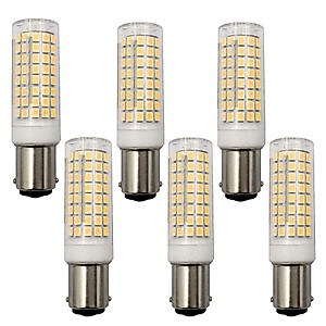 Lxcom Lighting 10W BA15D LED Corn Bulb 6 Pack Dimmable Double Contact Bayonet Base LED Bulb 80W Halogen Bulbs Equivalent JD Type T3/T4 Bulbs Warm White 3000K 1000LM for Pendants Sewing Machine Bulb