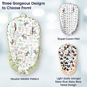 Baby Nest Set Comes with Blanket and Pillow, Newborn, Breathable Cotton Lounger 0 to 24 Months, Adjustable, Snuggle Nest Sleeper, Perfect CoSleeper in Bed,for Boys Girls (Green)