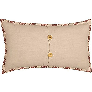 Piper Classics Market Place Red Triple Heart Applique Throw Pillow Cover, 12" L x 20" W, Cream w/Red Ticking Stripe Hearts, Valentine's Day, Love, Country Farmhouse