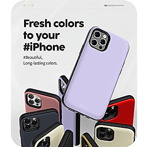 GOOSPERY for iPhone 12/12 Pro (2020) 6.1-Inch Card Holder Wallet Case, Protective Dual Layer Bumper Phone Back Cover with Hidden Mirror - Purple