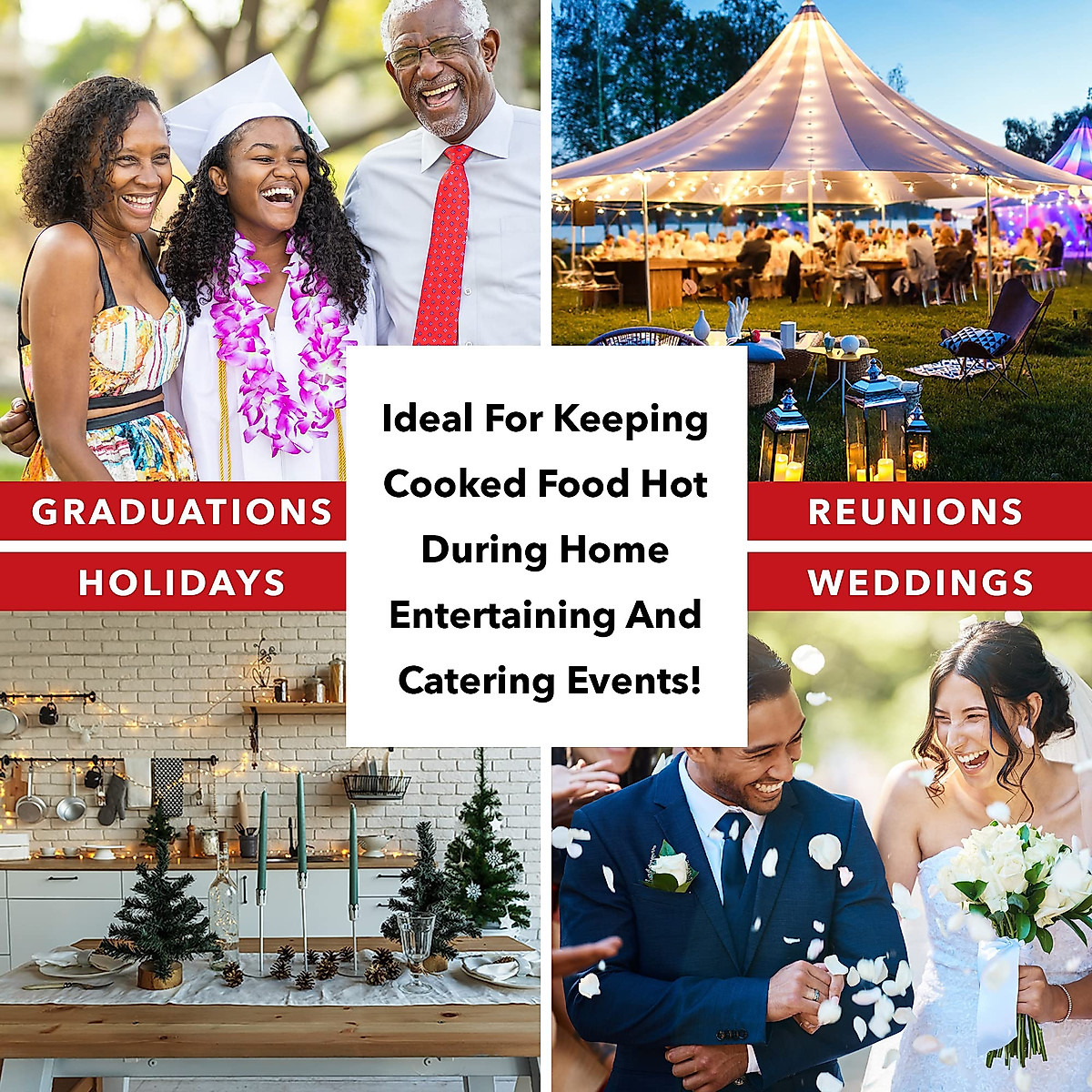 Sterno Buffet Kit Disposable Chafing Dish Buffet Set - Chafing Dishes for Buffet with Green Canned Heat - Catering Food Warmers & Food Warming Trays for Buffet Party - 18-Piece Chafing Dish Set