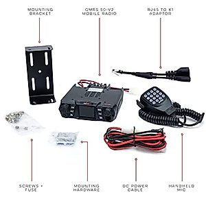BTECH GMRS-50V2 50W 256 Fully Customizable Channels Mobile GMRS Two-Way Radio. Repeater Compatible, Dual Band Scanning (VHF/UHF), FM, & NOAA Weather Broadcast Receiver