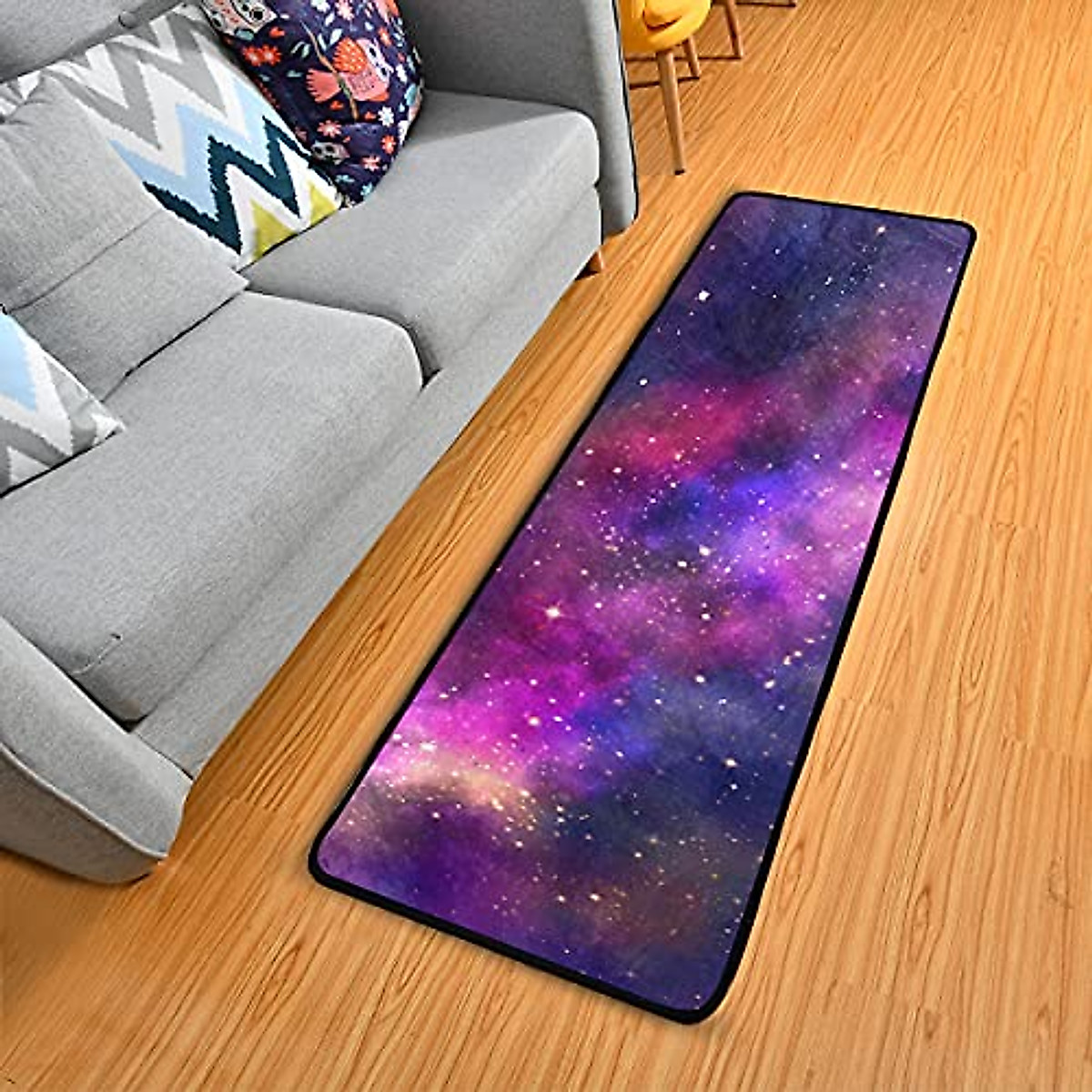 Galaxy Space Star Field Kitchen Rug Runner Rug Doormat Bath Mat Area Rug Non-Slip Carpet for Kitchen Living Bedroom 72 x 24 Inch