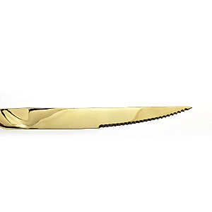 Uniturck Steak Knives 18/10 Heavy-Duty Stainless Steel Steak Knife Set of 6 for Chefs Commercial Kitchen - Great For BBQ Weddings - Dinners - Parties All Homes & Kitchens (Mirror Polished Gold)