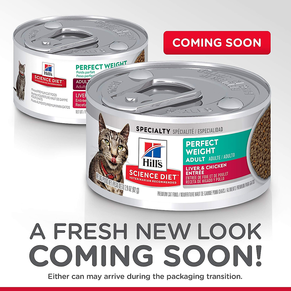 Hill's Science Diet Perfect Weight, Adult 1-6, Weight Management Support, Wet Cat Food, Liver & Chicken Minced, 2.9 oz Can, Case of 24