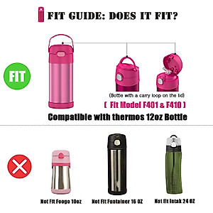 Replacement Straws for Thermos Funtainer 12oz (Model F401 & F410), Thermos Straws Replacement Kids, Thermos Water Bottle Replacement Parts, Funtainer Thermos 12oz Straw Set with Straw Brush