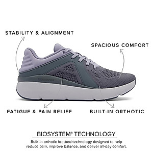 ABEO MXV Shift Women’s Metatarsal Footbed Walking Shoes | Ideal for Metatarsalgia | Ball of Foot Pain Relief | Removable Orthotic Metatarsal Pad Grey Lilac Knit 7.5 Medium