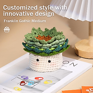 Hssugi Crochet Kit for Beginners - 6pcs Coasters in a Plant Pot Crochet Start Kit, Complete Beginner Crochet Kit with Crochet Hooks, Yarn, Clear Video Tutorials for Adult Beginners