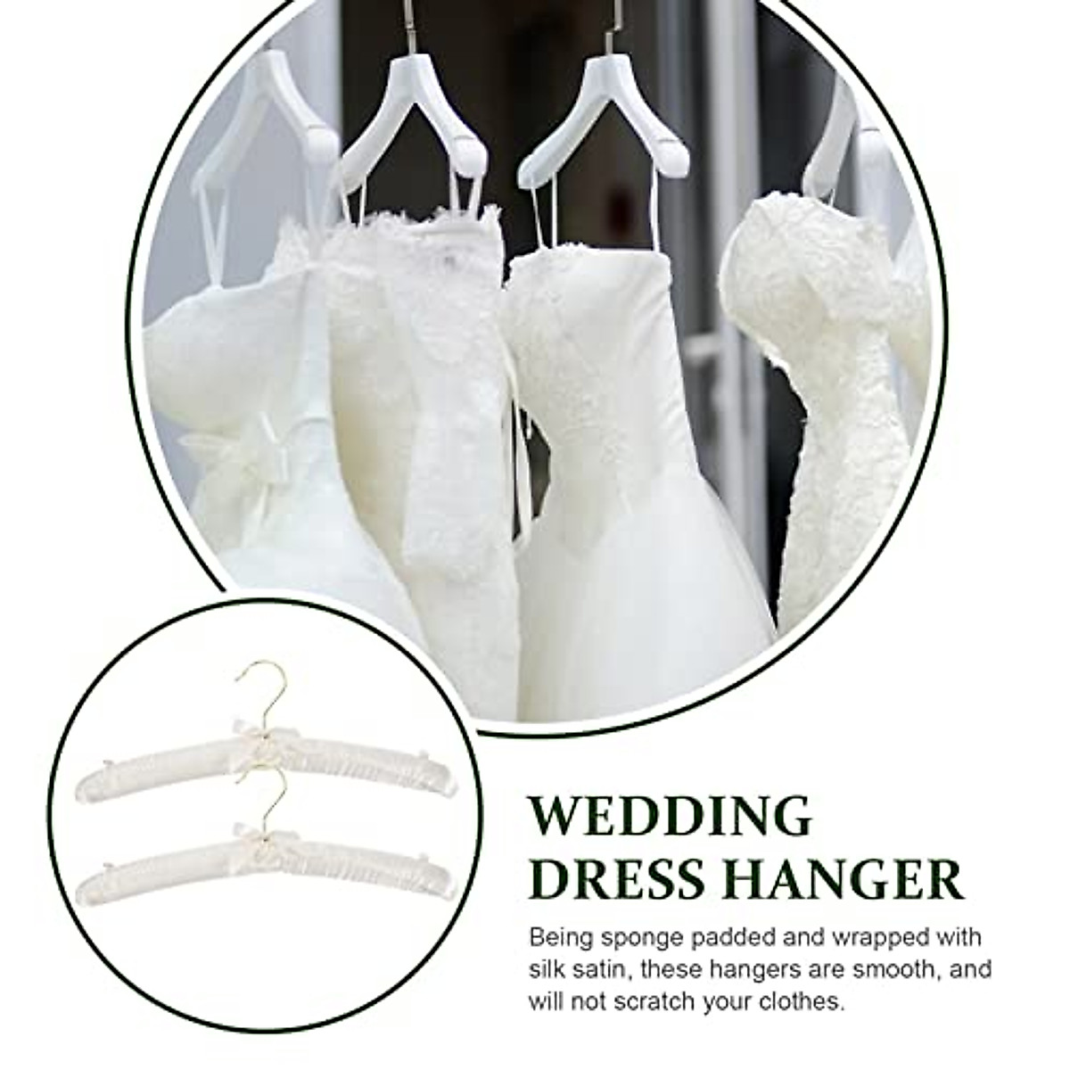 Artibetter 2pcs Coat Buttons Non- Sponged Dresses White Shop Clothing Hanger Foam Non- Slip Padded for Silk Clothes Wedding Bump Suit Bridal Slip Pant Skirt Heavy No Non with Canvas