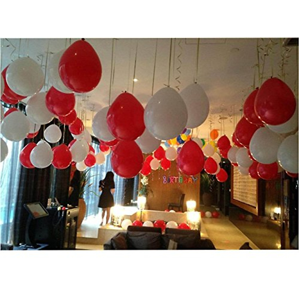 100 Premium Quality Balloons:12 inches white Latex balloons , Birthday, Wedding, Baby Shower, Party Decoration (White)