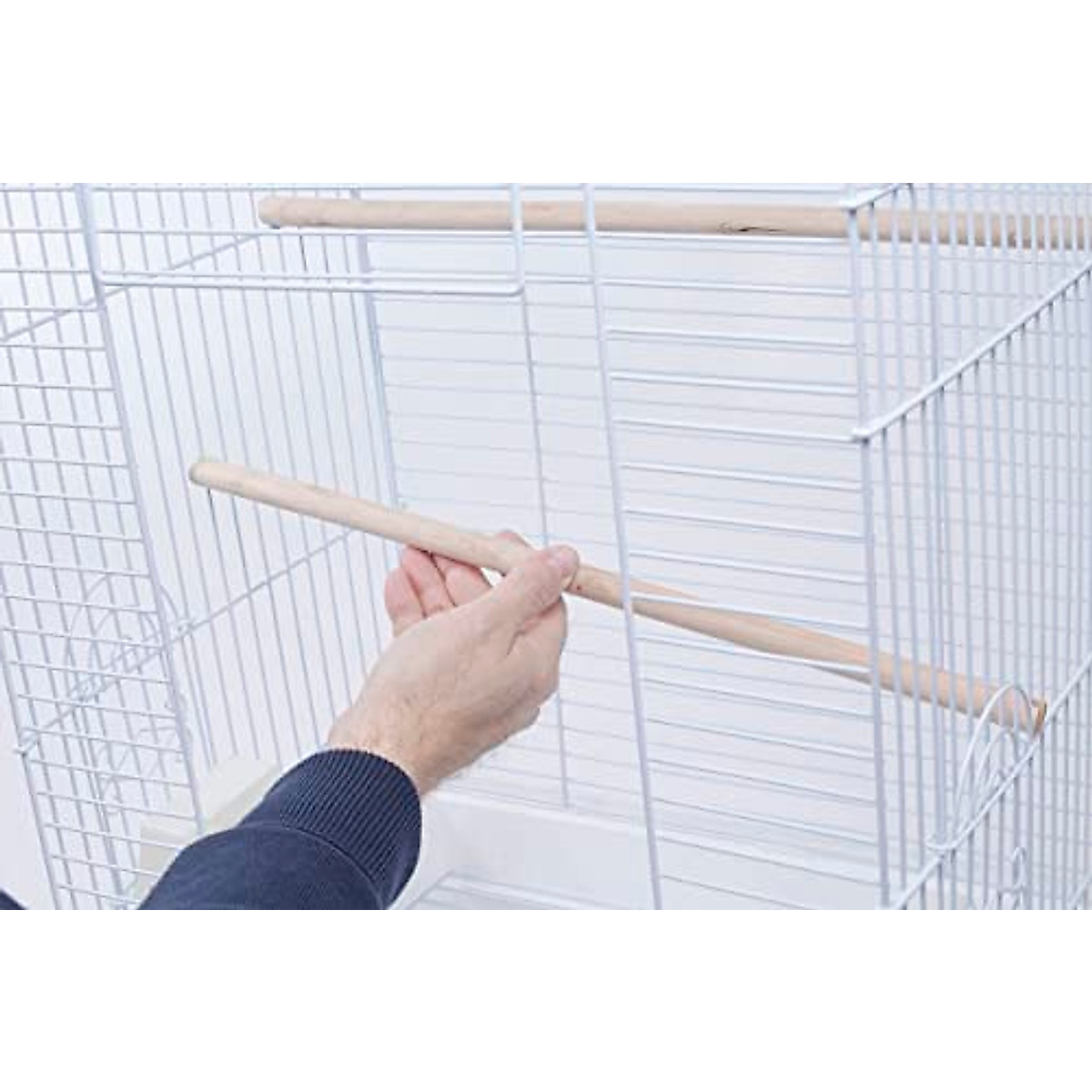 PENN-PLAX Cockatiel & Small Parrot Starter Kit with Birdcage, Cover, and Accessories – Great for Cockatiels, Conures, and Small Parrots – Square Dome – White