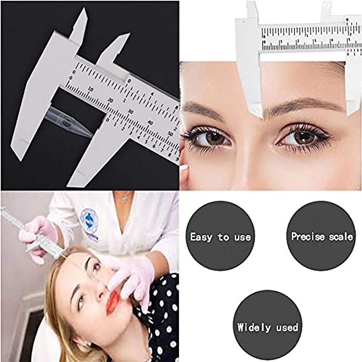 6Inch 150mm Mini Caliper Double Scale Plastic Vernier Caliper, Caliper Measuring Tool, for Carpentry, Student, Jewelry Measuring, etc. (White and Blue)