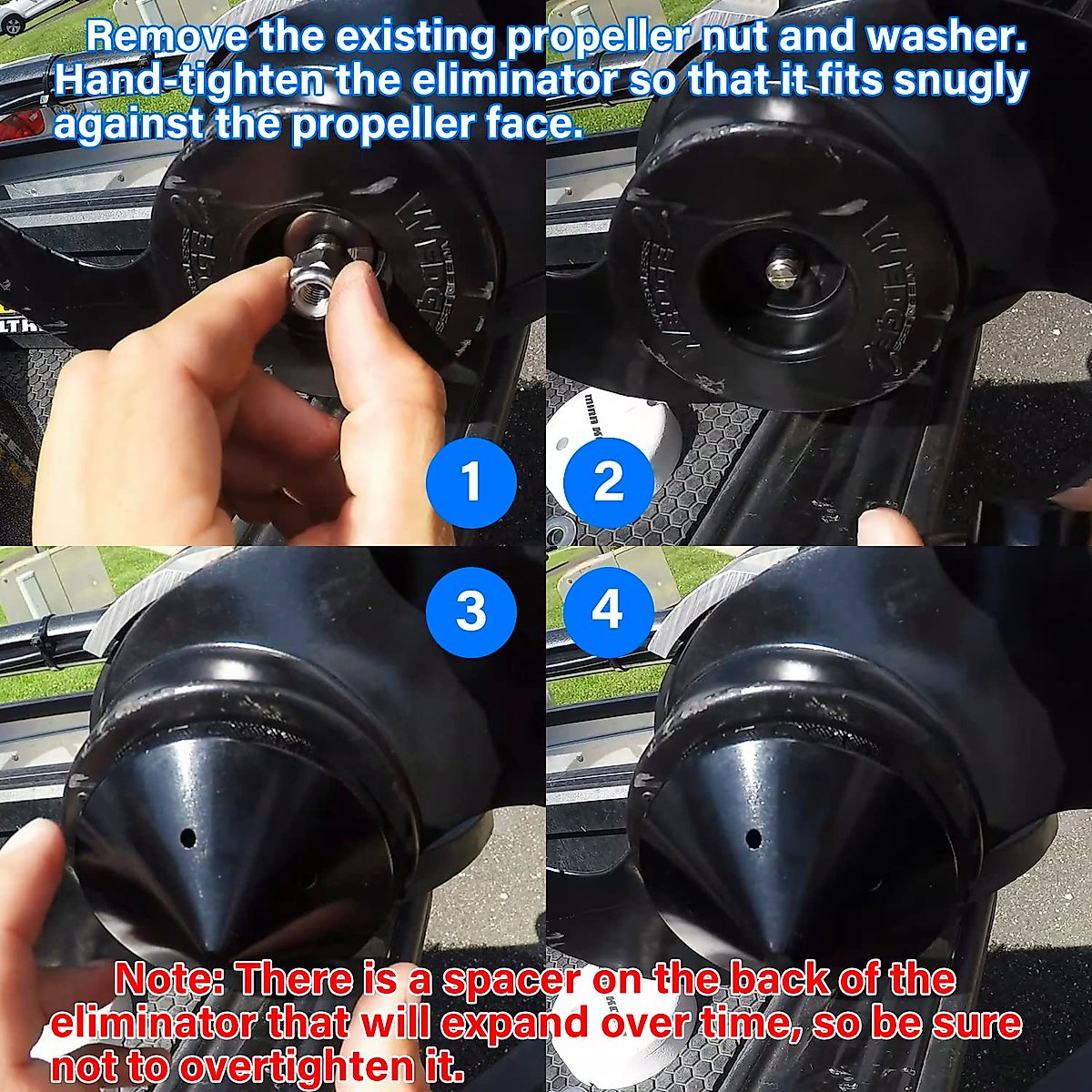 Deecaray Trolling Motor Black Prop Nut, Compatible with MotorGuide X3 X5 XI3 XI5, Motorguide Trolling Motor GFEL-MG-R-DP