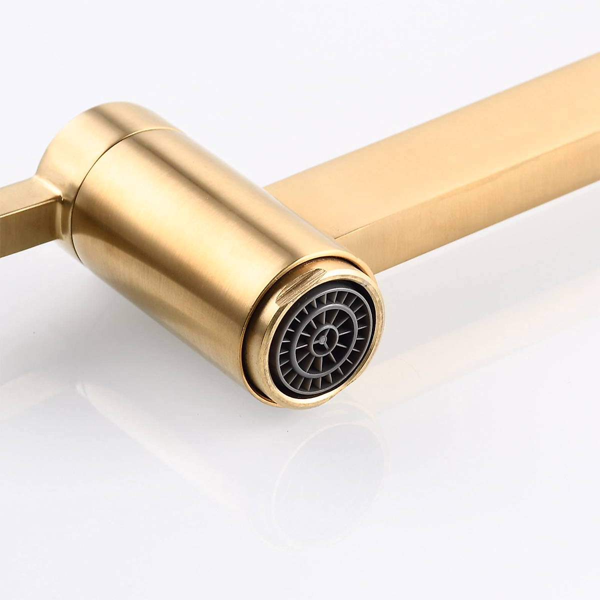 Brushed Gold Pot Filler Faucet Wall Mount, Biveah Brass Folding Kitchen Sink Faucet Single Hole, KLB011BG