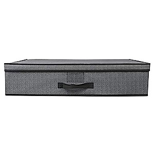 Home Basics SB39008 Under The Bed Storage Box with Label Window, Organizer, Grey