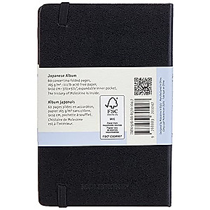 Moleskine Art Japanese Album, Hard Cover, Pocket (3.5" x 5.5") Plain/Blank, Black, 60 Pages
