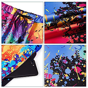 UNIFACO Teenager 3D Digital Print Splatter Jogger Pants Casual Baggy Sweatpants Black S