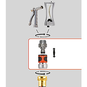 Gardena Heavy Duty 4 Piece Premium Metal Quick Connector Starter Set - Connect Accessories in Seconds