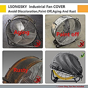 LSongSKY Industrial Fan Cover,Waterproof&Dustproof Cover Suitable for 24" High Velocity Movement Heavy Duty Drum Fan, Heavy Duty Outdoor Floor Fan Cover,Fits up to 29.9 x 8.6 x 29.9 inches,Grey