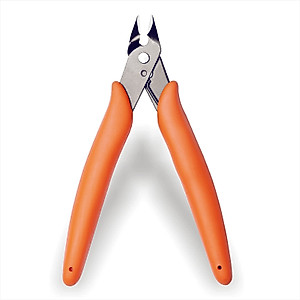 KATA 5 Inch Micro Wire Cutter, Precision Mini Flush Cutters and Clean Cut Pliers for Electronics, Model, Jewelry, Model Kits, Orange