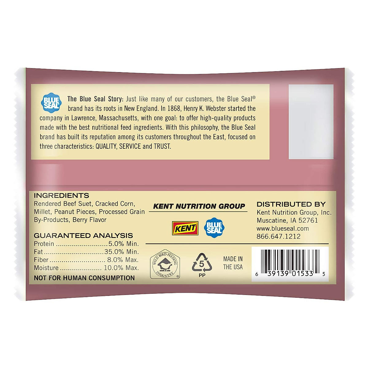 Blue Seal Nuts & Berry Suet Cake | No Mess Wild Bird Suet | 11 oz (12 Pack)