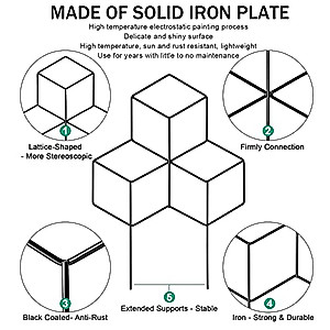 Metal Plant Trellis, Garden Trellis for Climbing Plants, Plant Metal Support Wire Decorative, Climbing Plants Vine Stem Support Wire Iron Holder Rack Black, for Flower Vegetables Rose Vine Pea Ivy