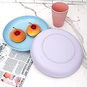 Wheat Straw Dinnerware Set, 18 Pcs Unbreakable Reusable Plates, Cups and Bowls Set for 6, Lightweight Dinner Plates and Bowls, Top-rack Dishwasher Safe