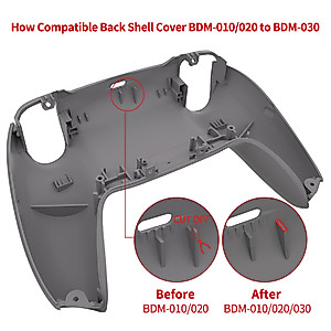 eXtremeRate Chrome Gold Glossy Custom Back Plate Bottom Shell Compatible with ps5 Controller, Replacement Back Shell Cover Compatible with ps5 Controller