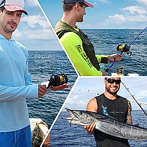 Sougayilang Round Baitcasting Fishing Reel for Catfish, Salmon/Steelhead, Striper Bass, Pike,Inshore Surf Fishing Reels, Conventional Reel