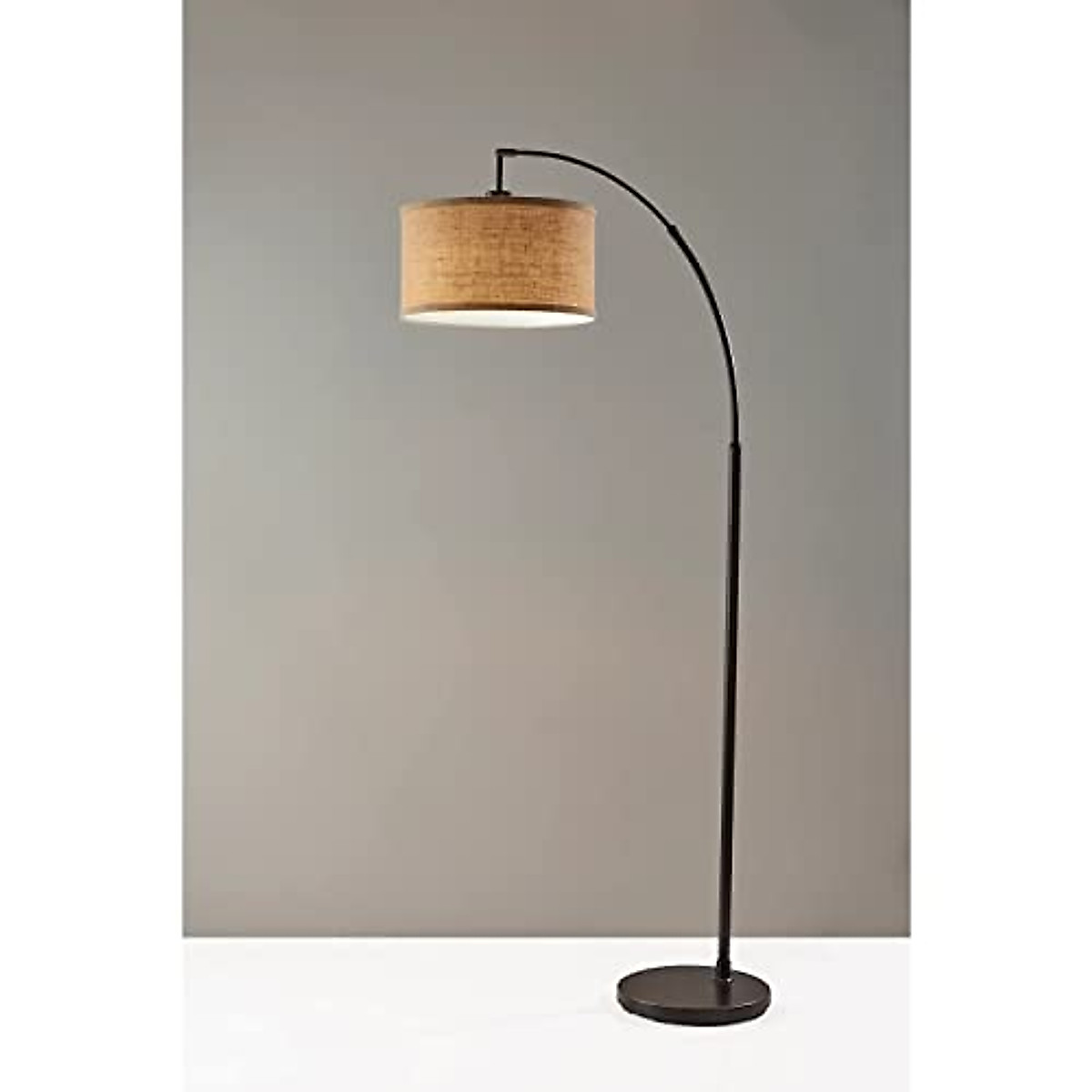 Adesso SL3993-26 Burlap Arc Lamp, Antique Bronze