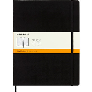 Moleskine Classic Notebook, Hard Cover, XXL (8.5" x 11") Ruled/Lined, Black, 192 Pages