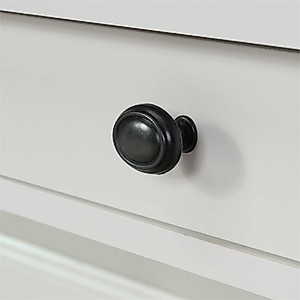 Sauder County Line Rustic Writing Desk with Drawers in Soft White, Soft White Finish