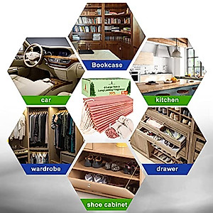 Cedar Blocks for Clothes Storage - 16PCS Premium Cedar Chips, Hangers, Cedar Sachets Bags with 100% Natural Cedar Wood Planks - Used for Closet Freshener, Boxes, Bins and Drawers.