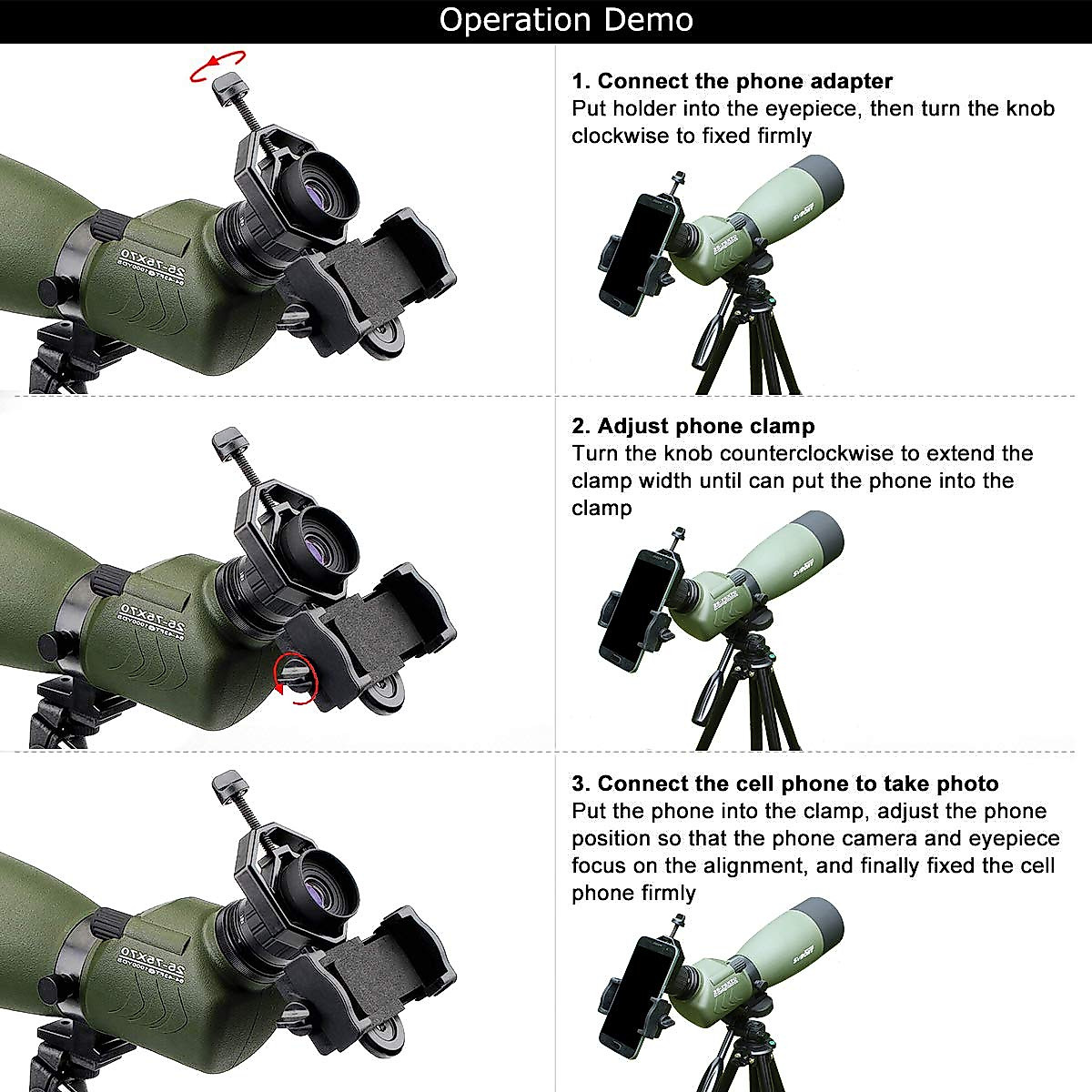 SVBONY SV14 Spotting Scope with Tripod Phone Adapter,25-75x70mm Spotting Scopes,Waterproof Spotter Scope,High Definition Sporting Scope,Scope for Bird Watching Shooting Range Scope