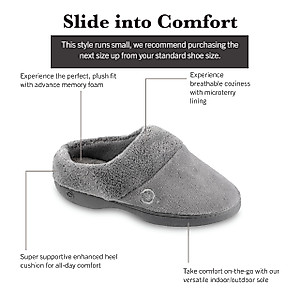 isotoner Women's Classic Hoodback W Memory Foam, Peony, 8.5-9