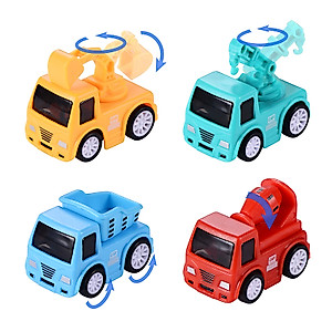 8 Pack Mini Cars Toys for Toddlers, 2,3 Years Old Boys with Play Mat, Friction Powered Construction Truck Toys for 2 Year Old Boys Play Set